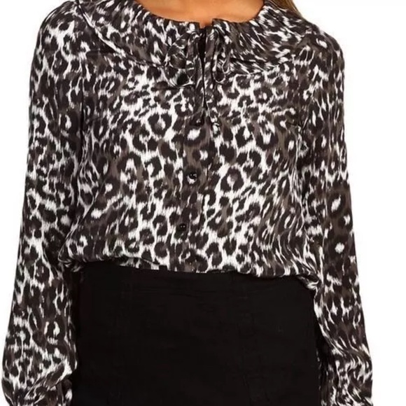 kate spade | Tops | Kate Spade Black Leopard Print Silk Blouse | Poshmark